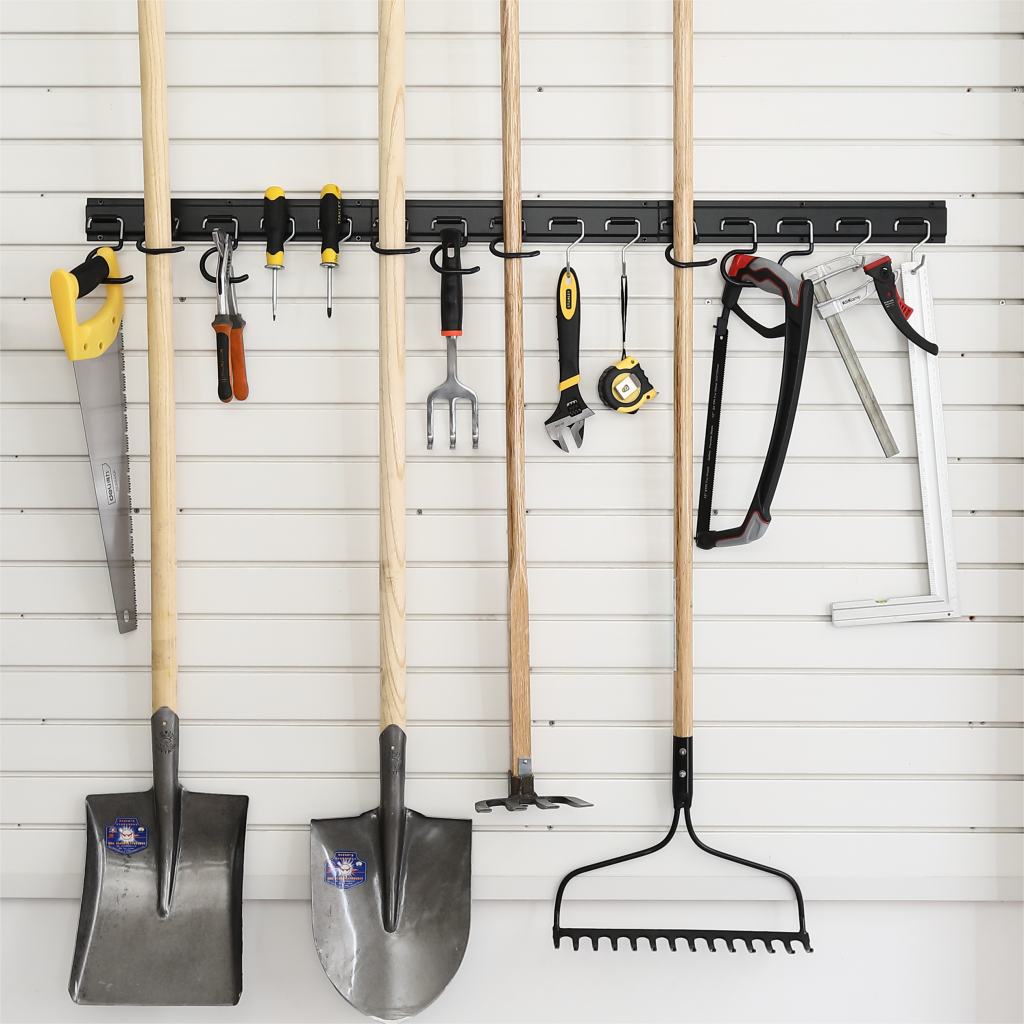 48 inch S hook Metal Garden Tool Organizer Broom and Mop hooks garage ...